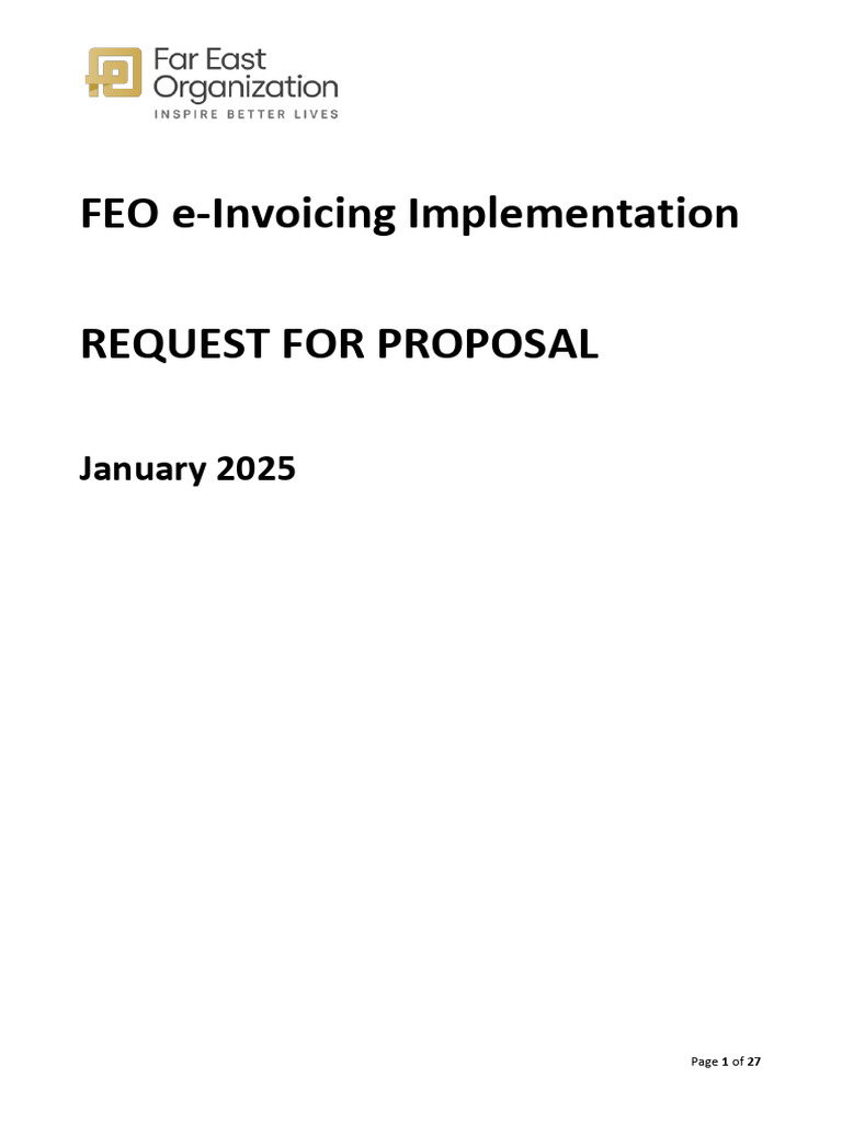 FEO e-Invoicing RFP Overview | PDF | Accounts Payable | Invoice