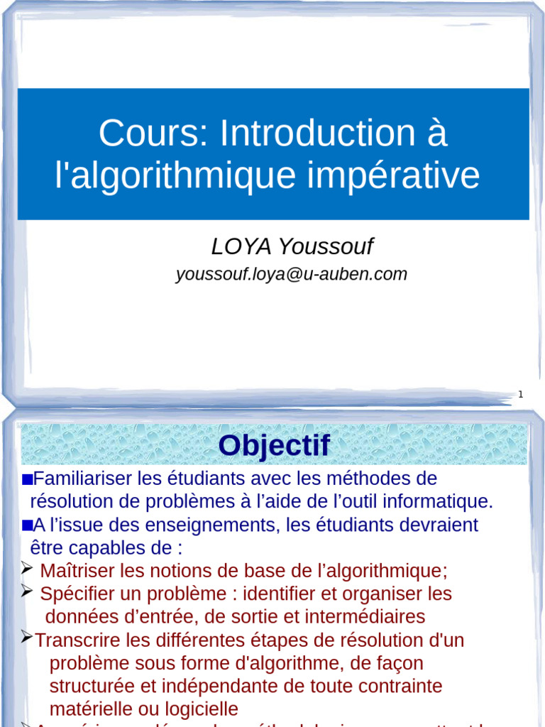 Présentation Algo | PDF | Programmation | Programme informatique