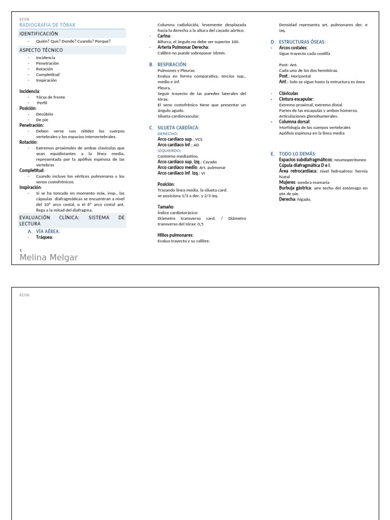 ECOE Rx | PDF | Tórax | Pulmón