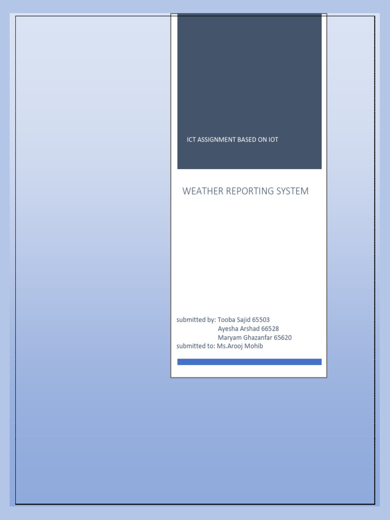 IoT-Based Weather Reporting System | PDF | Internet Of Things | Weather ...