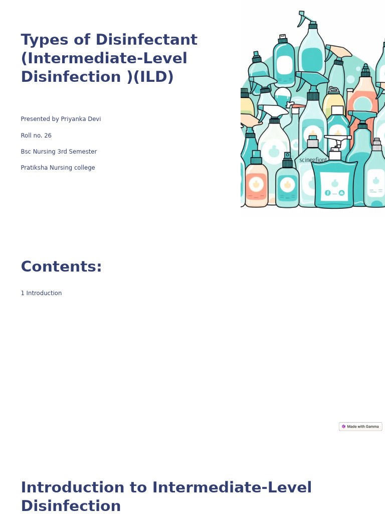 ILD Guide for Nursing Students | PDF | Disinfectant | Antimicrobial