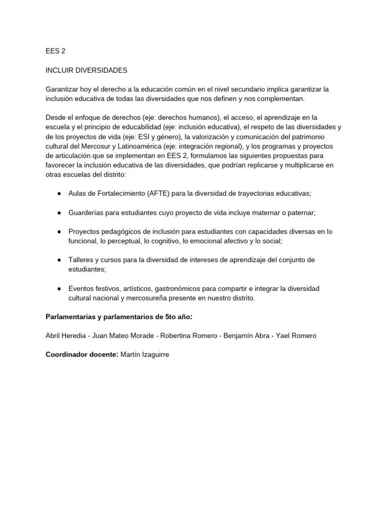 EES 2 - Incluir Diversidades - PJM 2024 | PDF