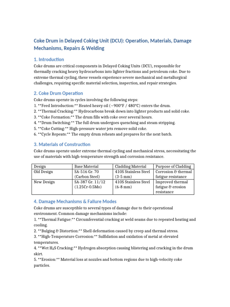Coker Weld Overlay Repair Techniques | PDF | Construction | Welding