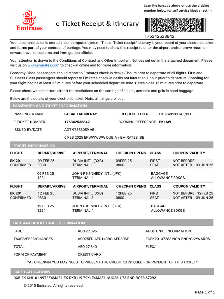 E Flight Ticket 1 | PDF