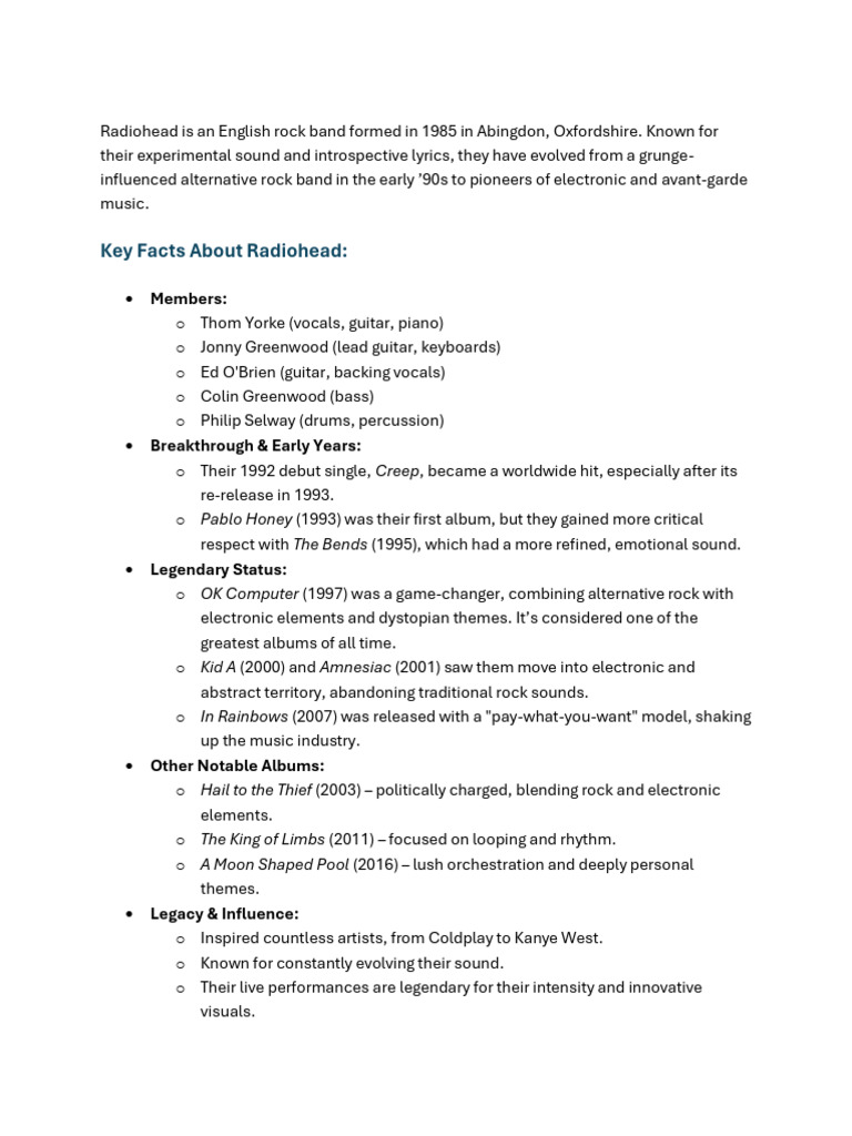 Radiohead | PDF