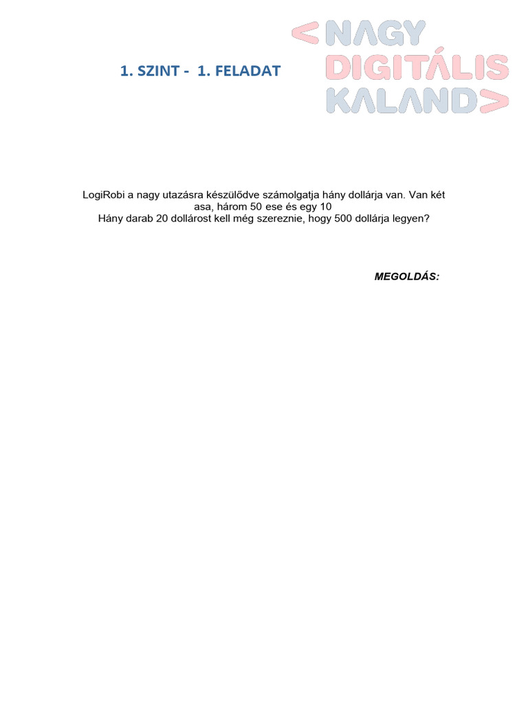 Nagy Digitalis Kaland 2018 Megoldasok 3-4 Osztaly | PDF