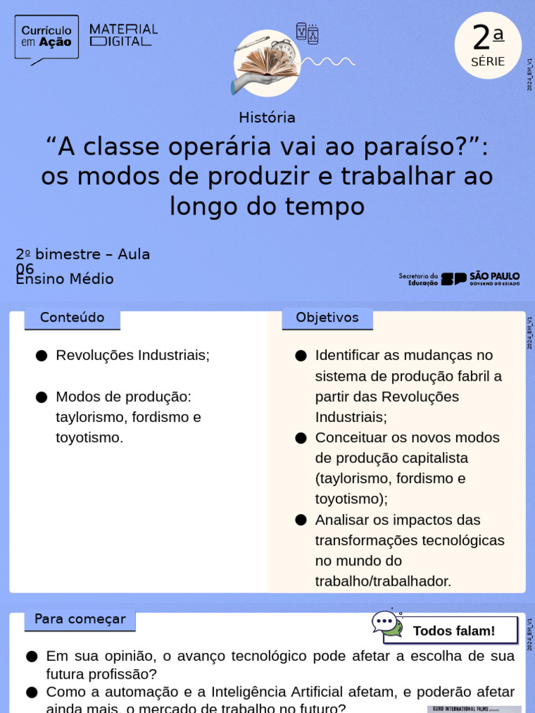 Aula 6 - A Classe Operária Vai Ao Paraíso Os Modos de Produzir e ...