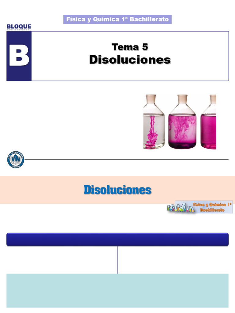 Tema 5 - Disoluciones | PDF | Concentración | Solubilidad