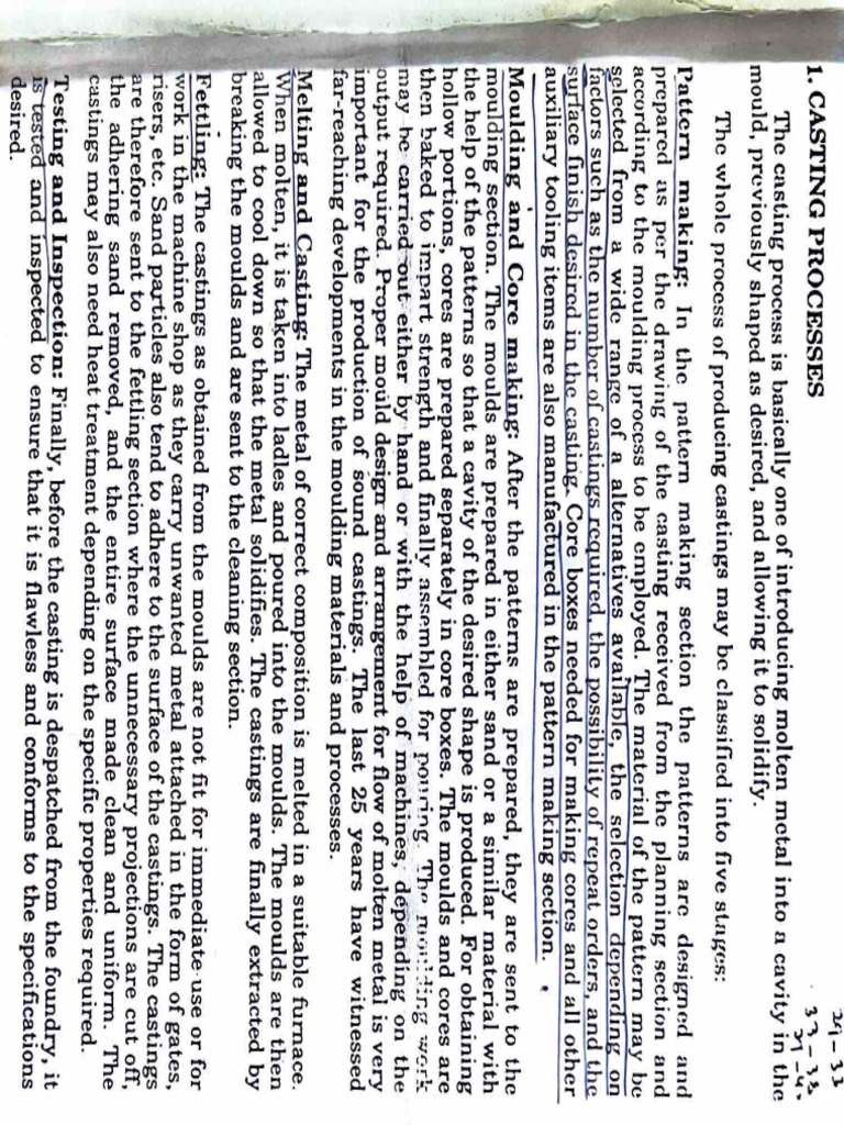 Manufacturing Process Pattern Making | PDF | Casting | Metallurgy