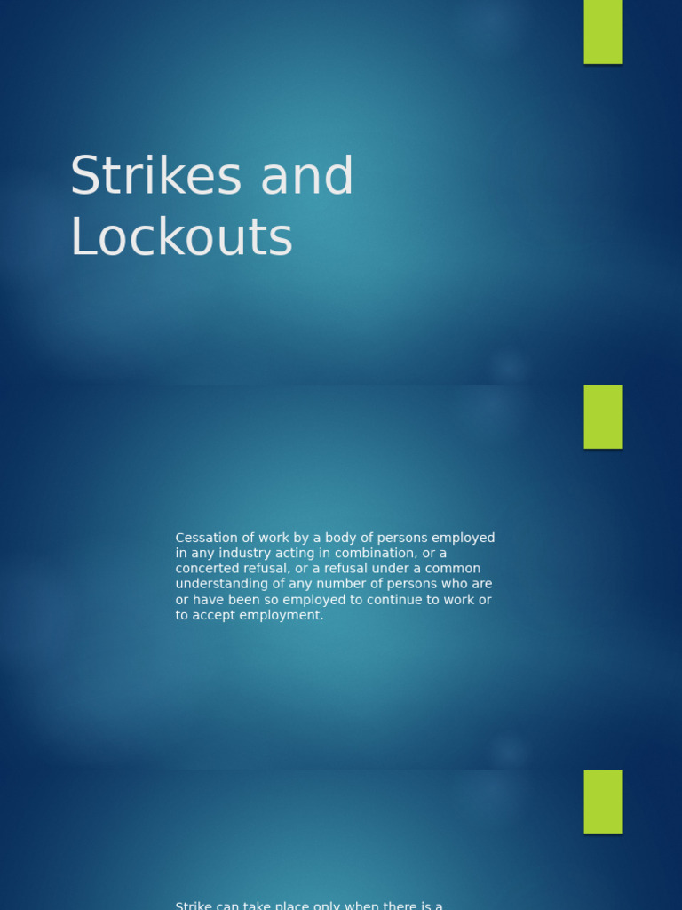 Strikes and Lockouts | PDF | Strike Action | Employment