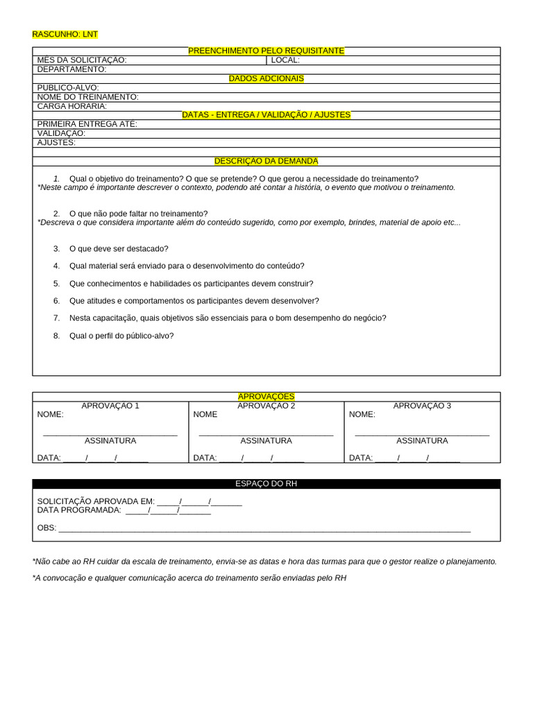 LNT Modelo de Formulário | PDF