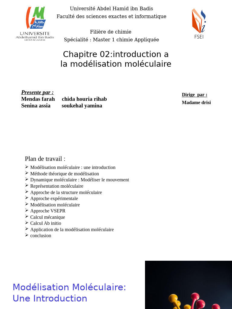Modelisation Moleculaire Une Introduction | PDF | Atomes | Électron