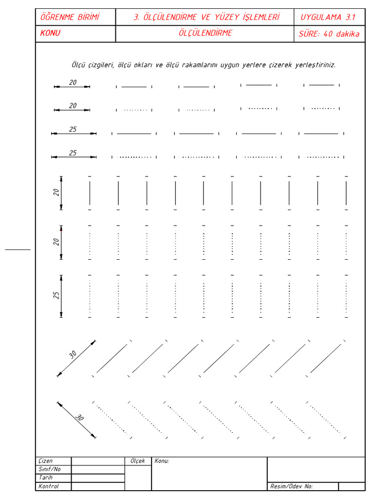 Ölçülendirme Uygulama (Megep) | PDF