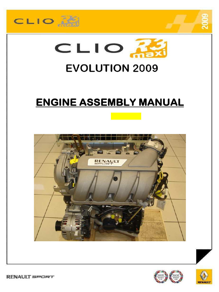 Clio R3 Maxi EVO - Engine Assembly Manual - XCD | PDF | Piston | Valve