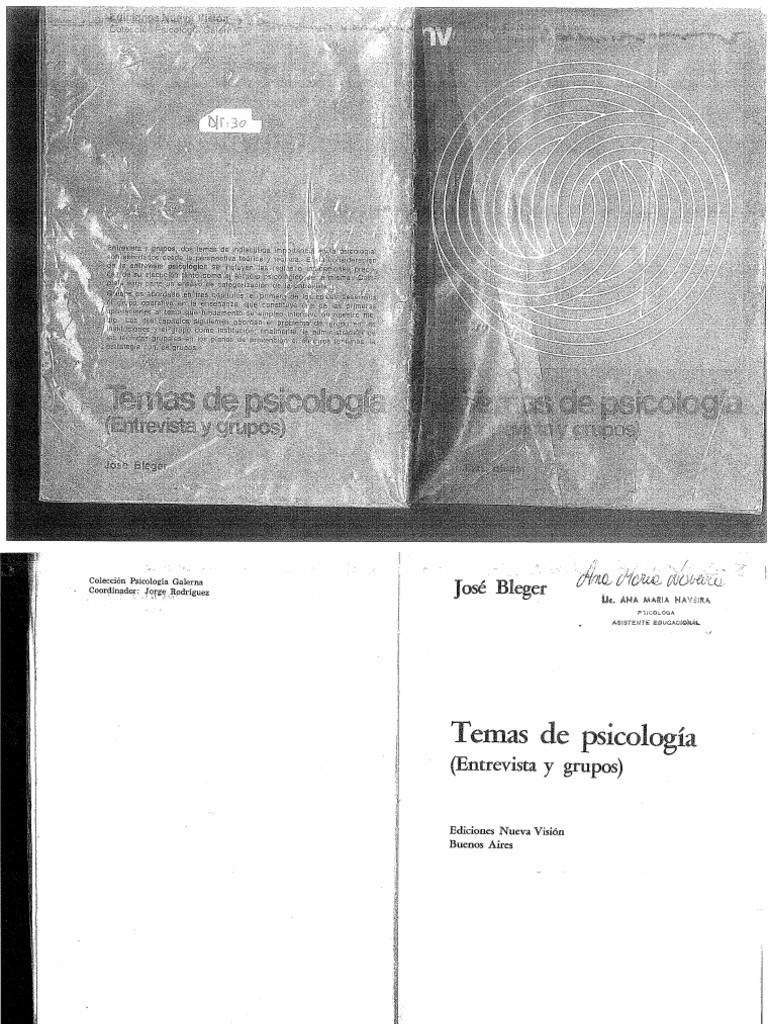 Temas_de_psicología_Entrevista_y_grupos_Primera_edición_José_Bleger | PDF