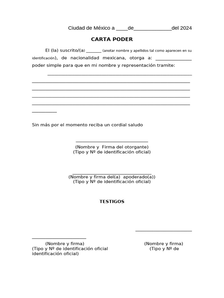 Carta Poder | PDF