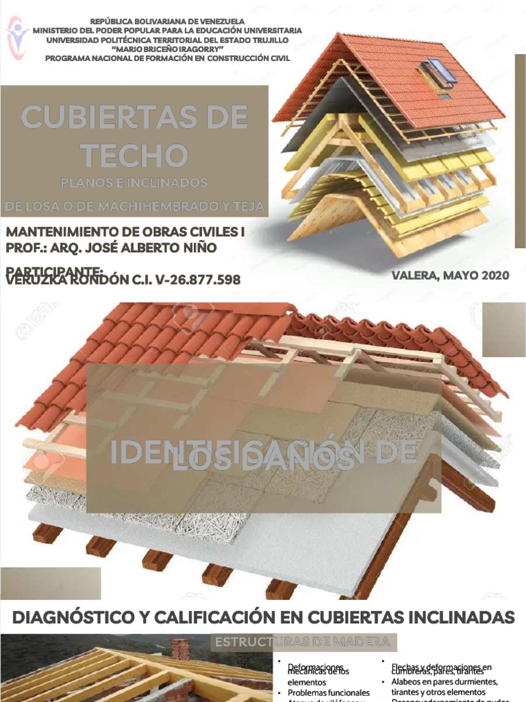 PDF Cubiertas de Techo Planos e Inclinados de Losa o de Machihembrado y Teja - Compress | PDF