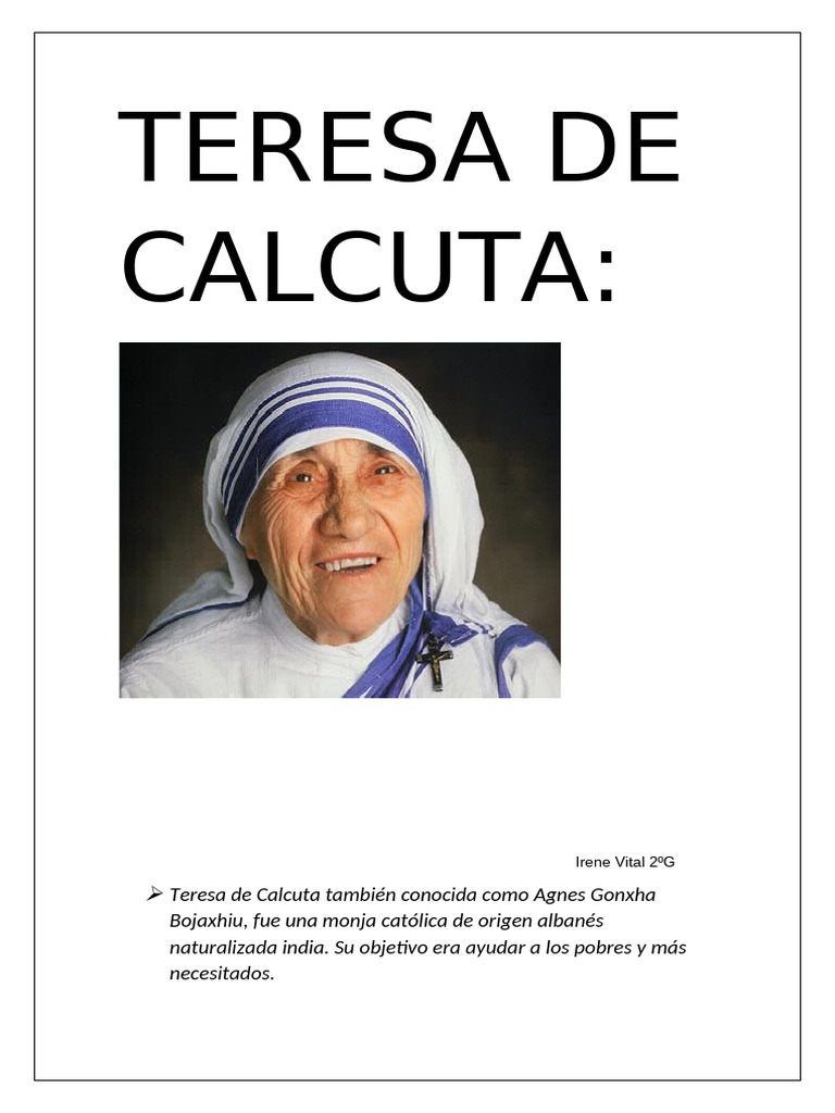 Teresa de Calcuta | PDF | Madre Teresa