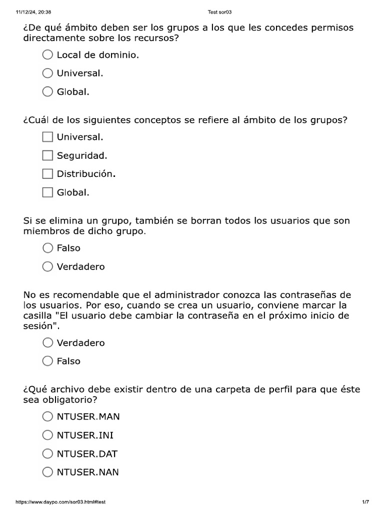 Test Tema 3 | PDF