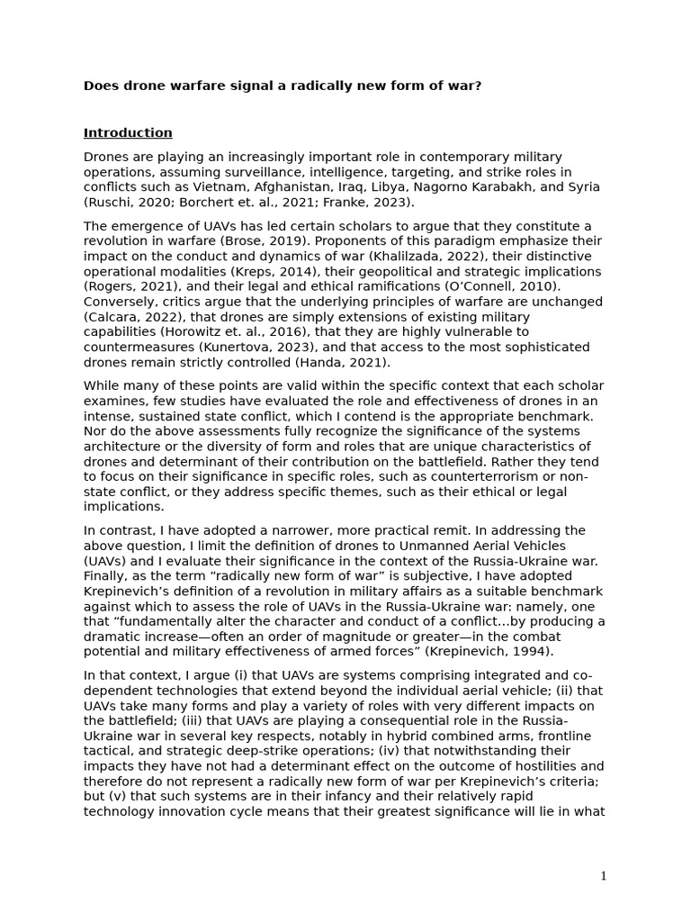 UAVs in Russia-Ukraine War Analysis | PDF | Unmanned Aerial Vehicle ...