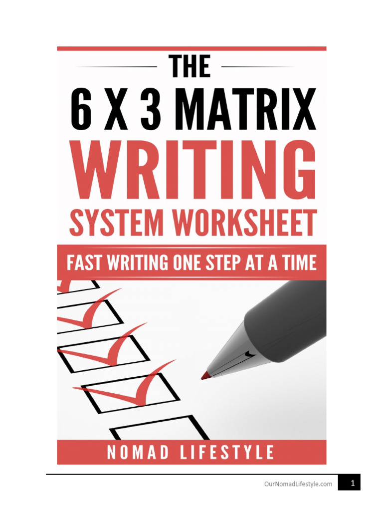 The 6 x 3 Matrix Writing System Worksheet | PDF