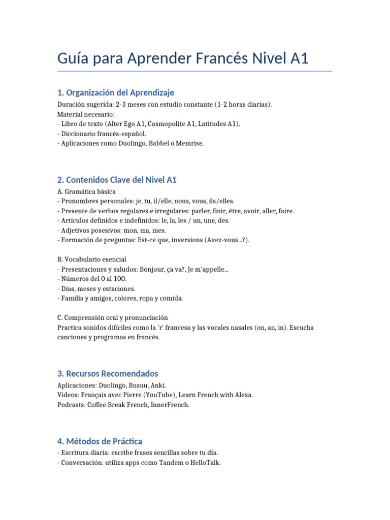 Guia Frances A1 | PDF
