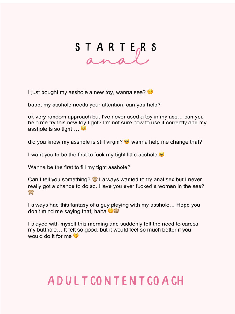 Anal Sexting Script | PDF