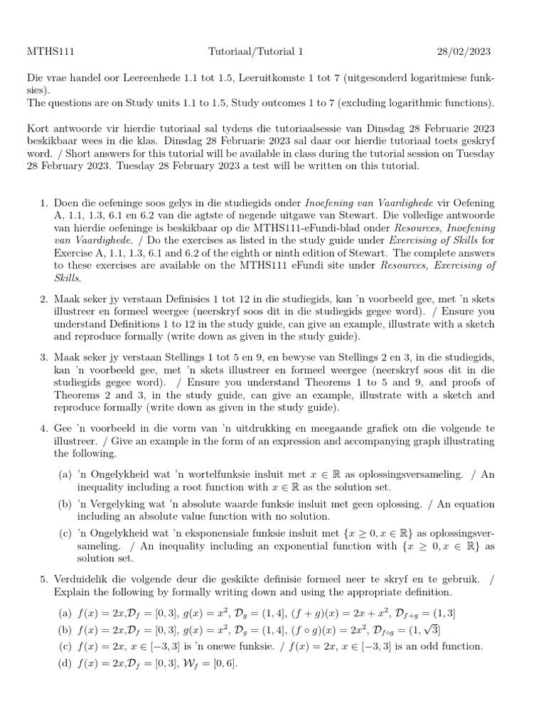 Maths Tutorial 11 | PDF