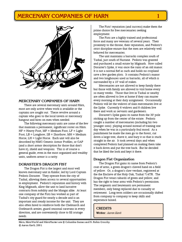 Mercenary Companies of Harn | PDF | Mercenary