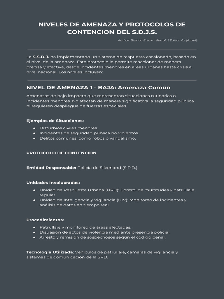 Protocolo de Contención de Amenazas en Silverland | PDF | Policía ...