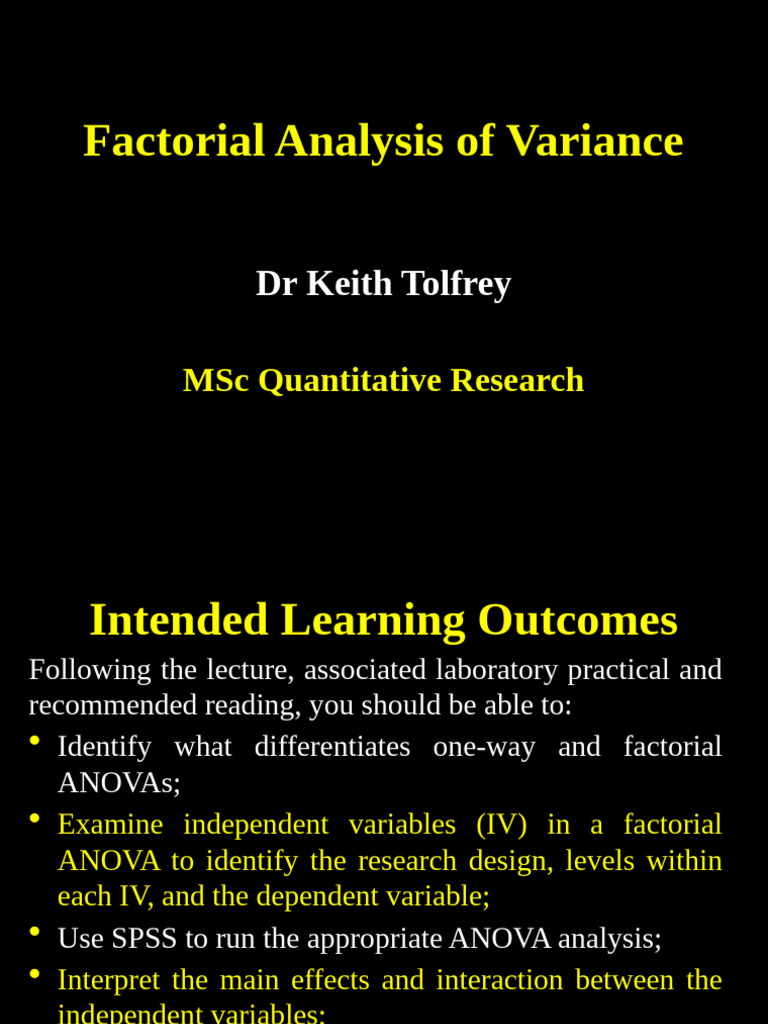Factorial ANOVA Solutions Jan 2024 | PDF | Analysis Of Variance | Statistical Analysis