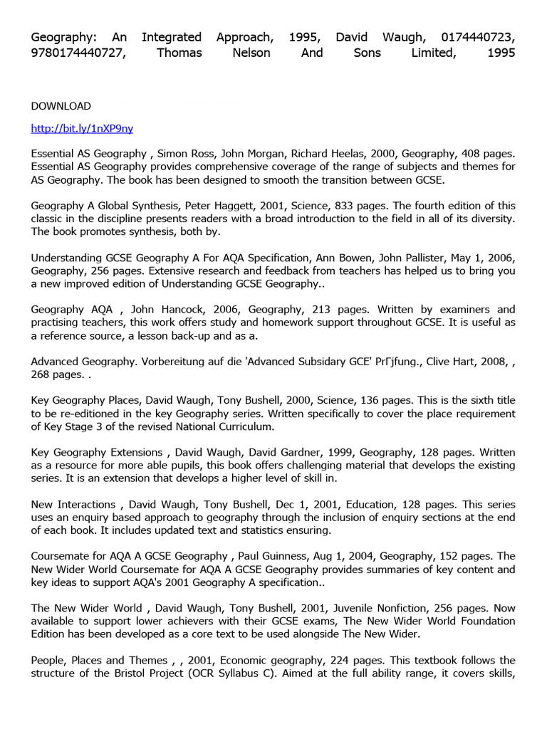 Geography - An Integrated Approach | PDF | Geography | Epilepsy