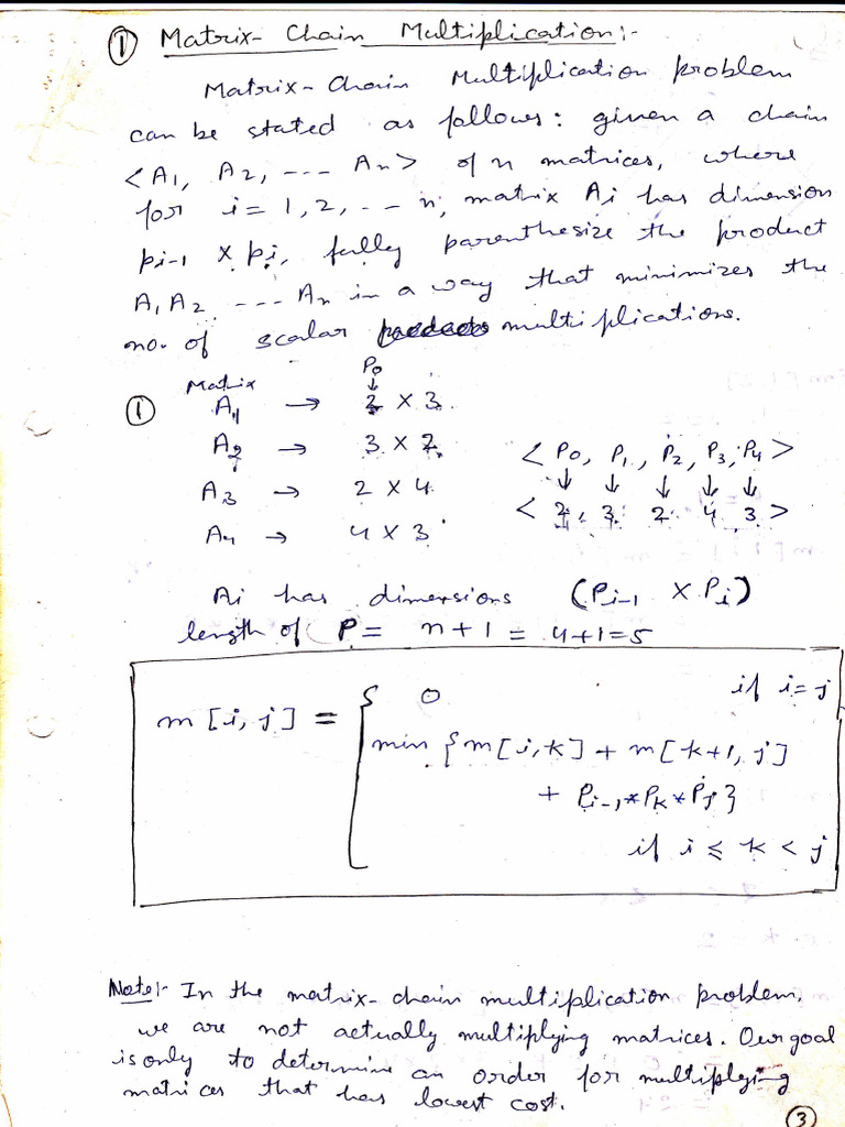Matrix Chain Multiplication | PDF