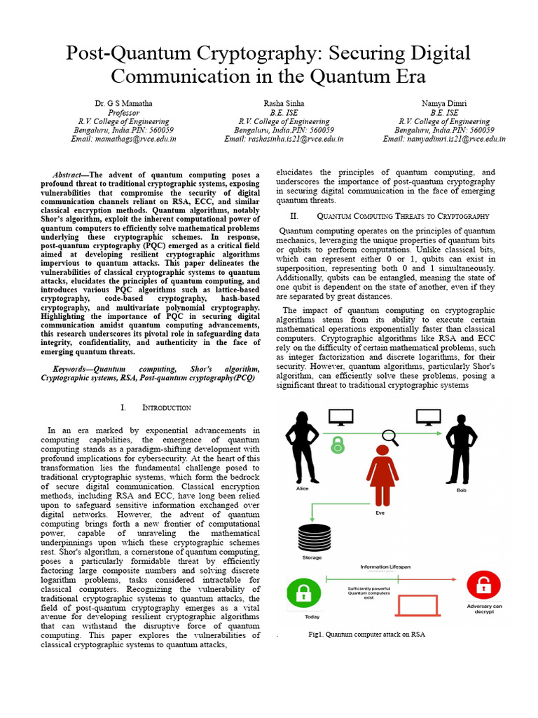 Post-Quantum Cryptography: Securing Digital Communication in The Quantum Era | PDF ...