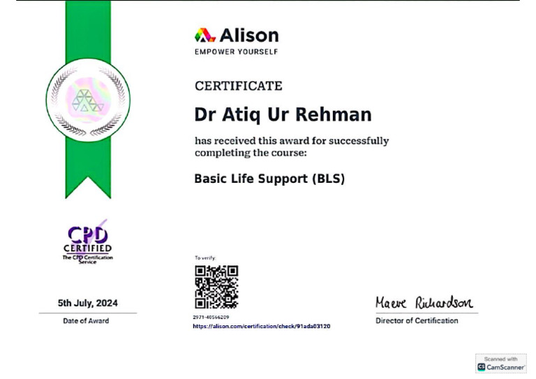 Bls Certificate Pdf