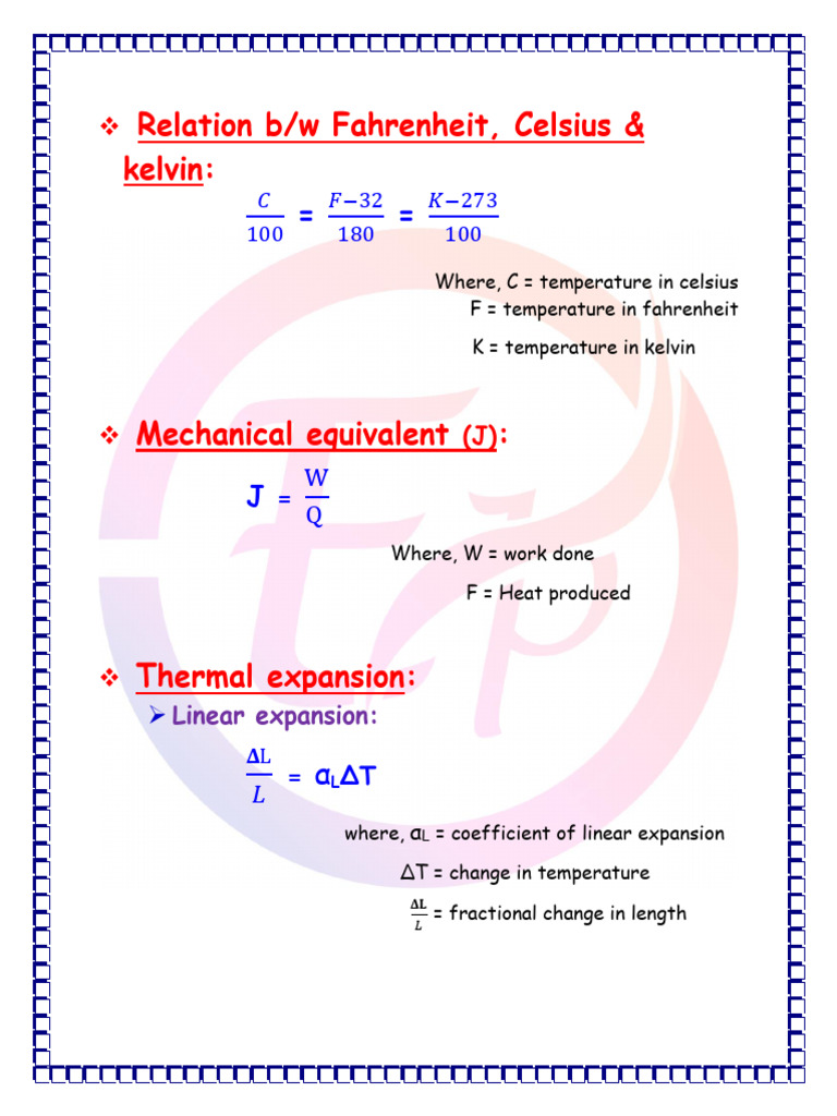 Physics Thermodynamics Basics | PDF | Thermal Expansion | Temperature
