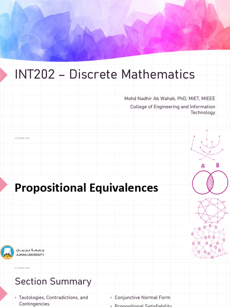 INT202 - 1.3 - Propositional Logic | PDF