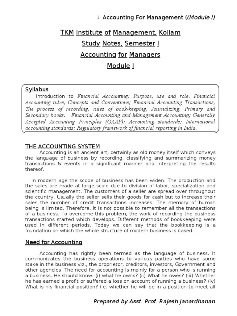 AFM Module 1 | PDF