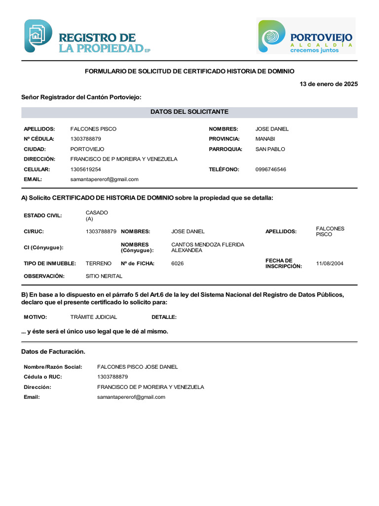 Formulario Solicitud | PDF