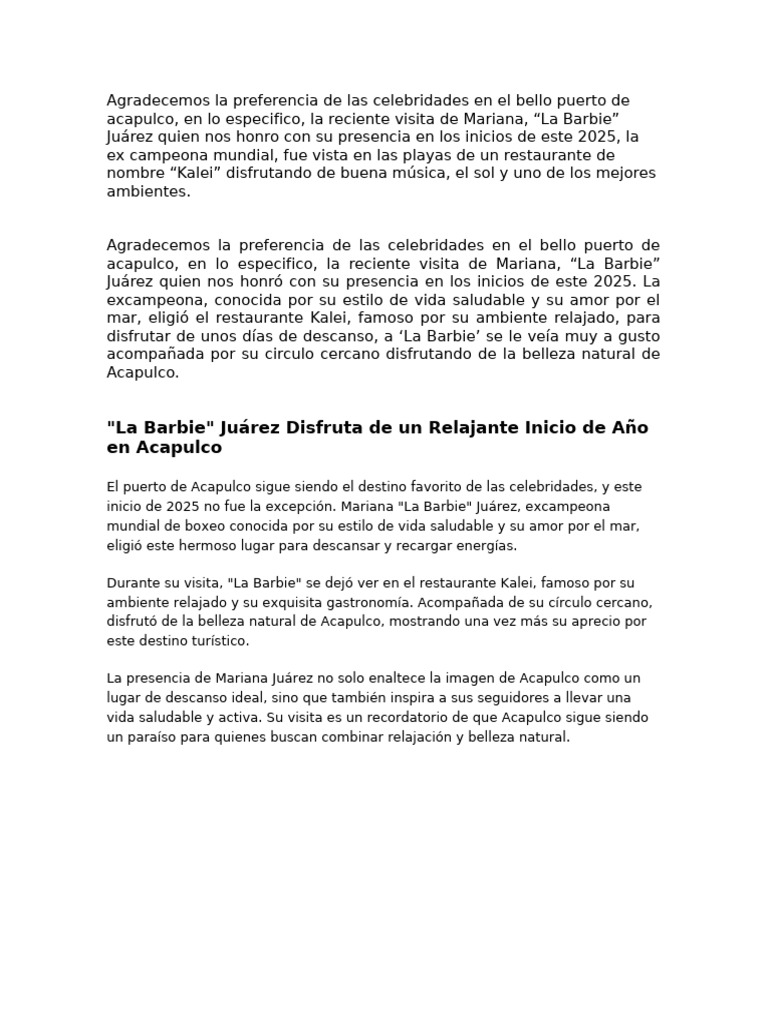 La Barbie Juarez | PDF