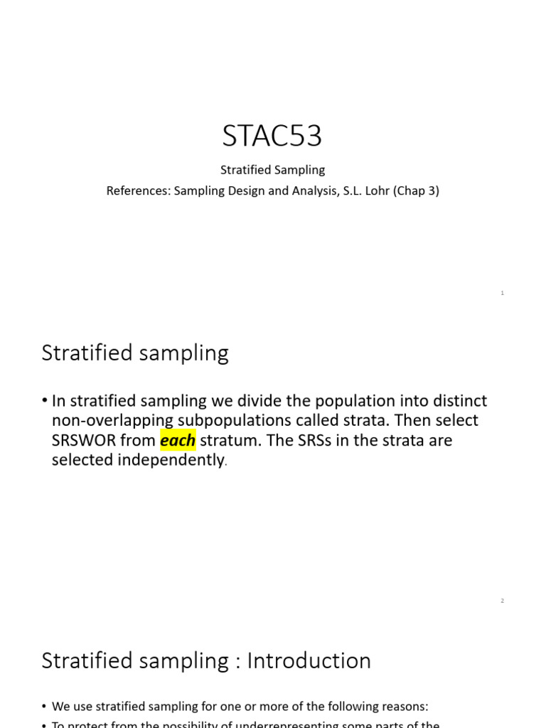 slidesc53_2 | PDF | Stratified Sampling | Sampling (Statistics)