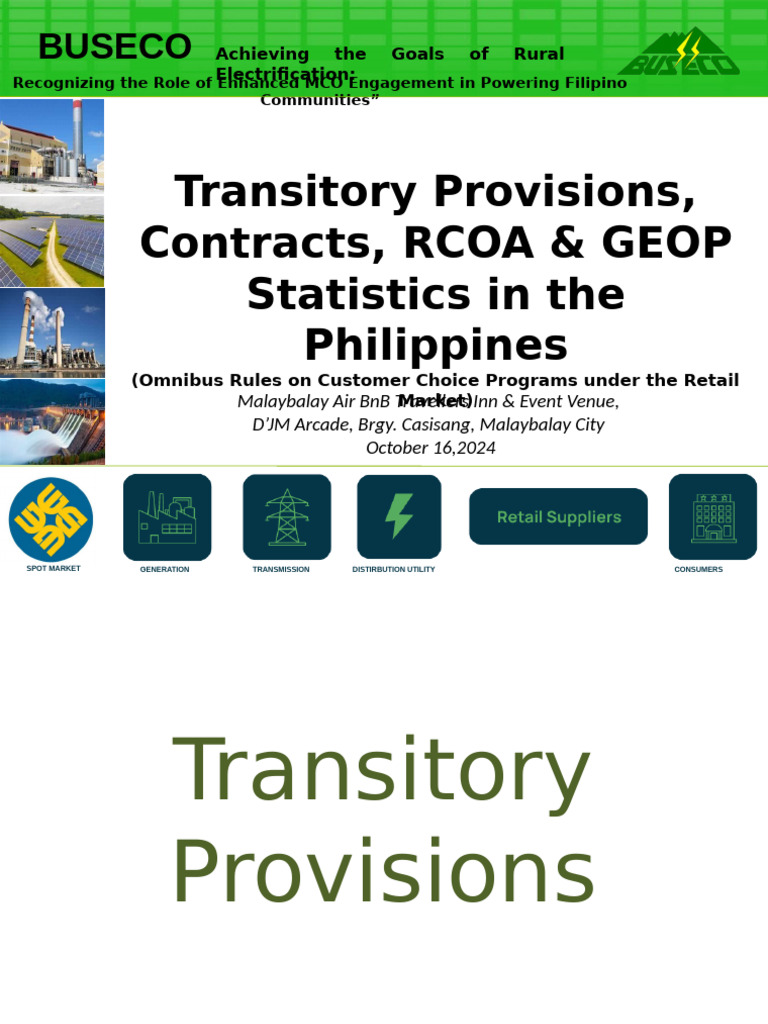 6. Transitory, Contracts and Status of RCOA and GEOP - Rubio | PDF ...