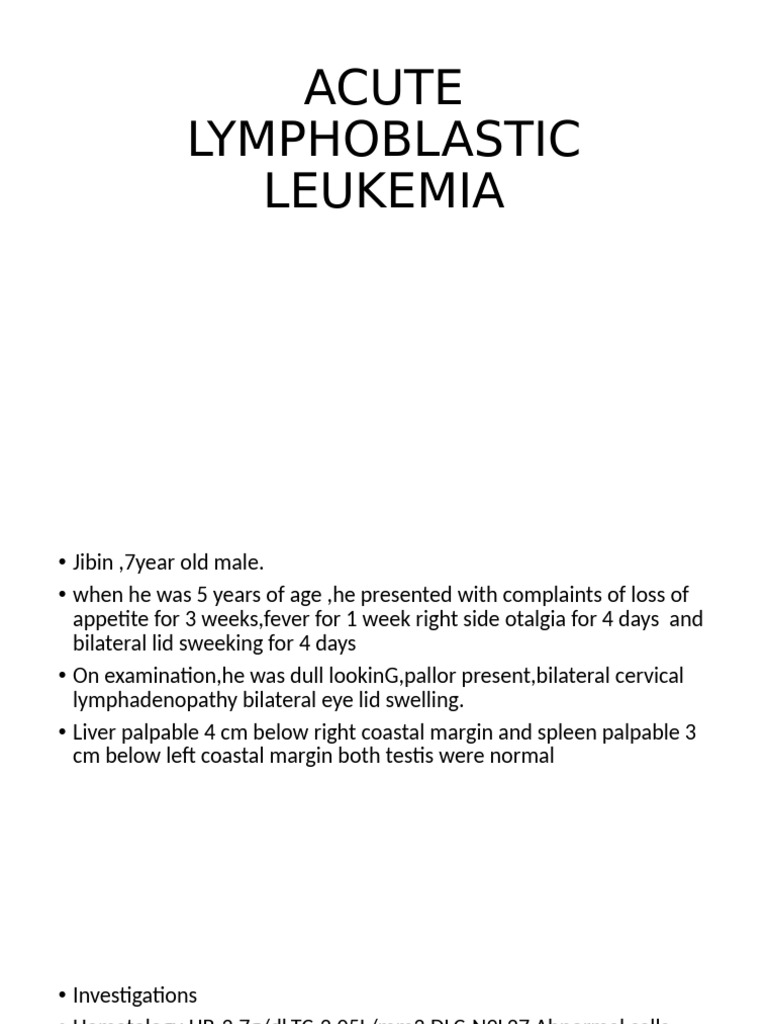 Acute Lymphoblastic Leukemia Pdf Leukemia Lymphocyte
