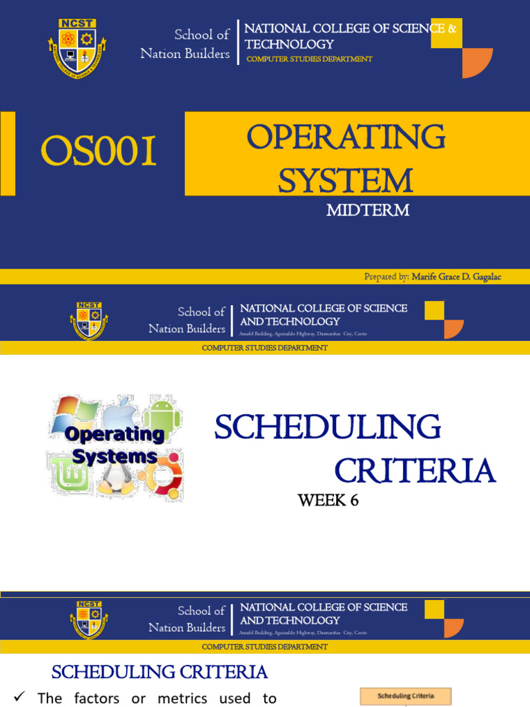 Prelim Os Week6 | PDF | Scheduling (Computing) | Concurrent Computing