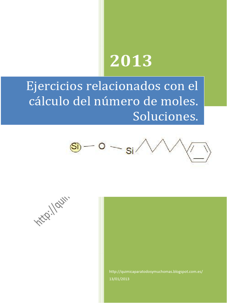 Ejercicios de Cálculo de Moles y Soluciones | PDF | Mole (Unidad ...