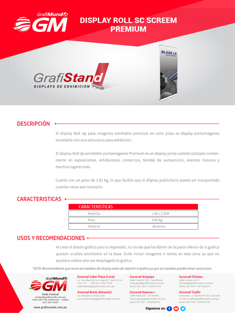 Display Roll Up Premium: Características y Usos | PDF