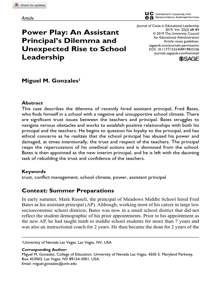 Assistant Principal's Ethical Dilemma | PDF | Attitude (Psychology ...