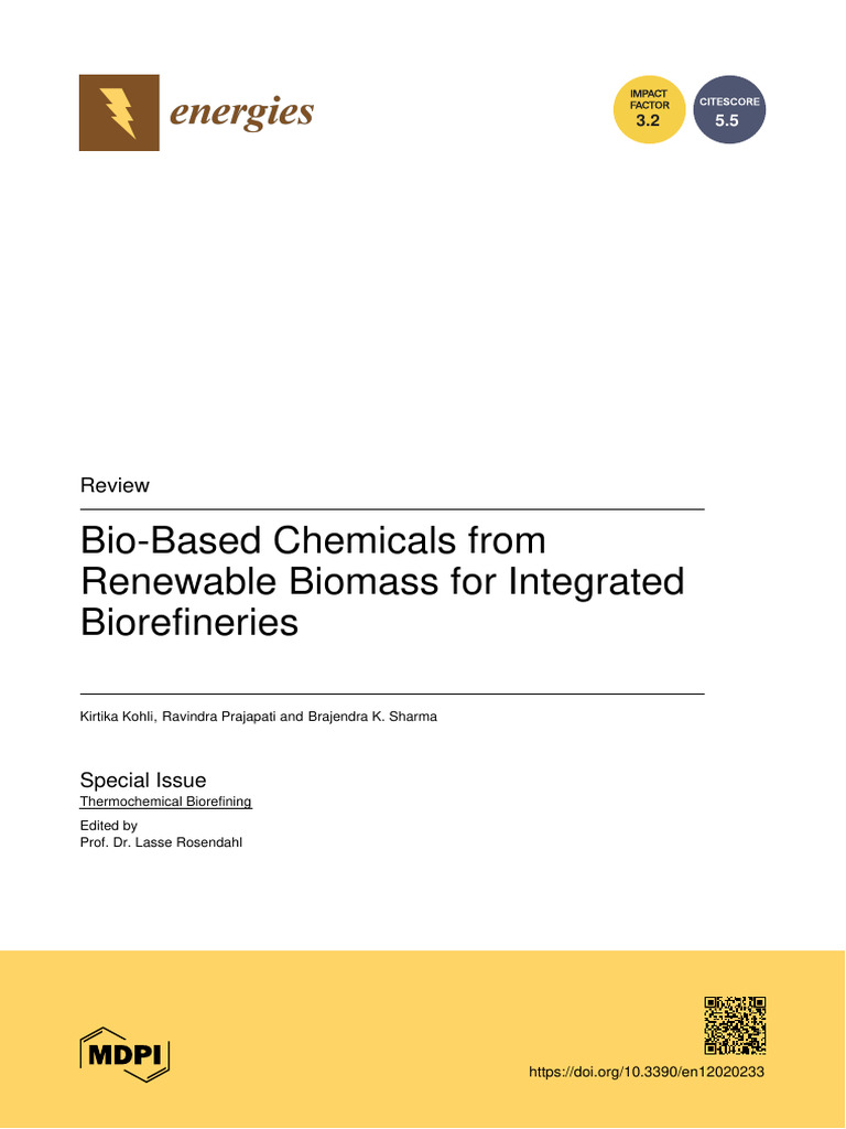 Bio-Based Chemicals From Renewable Biomass For Integrated Biorefineries | PDF | Biorefinery ...