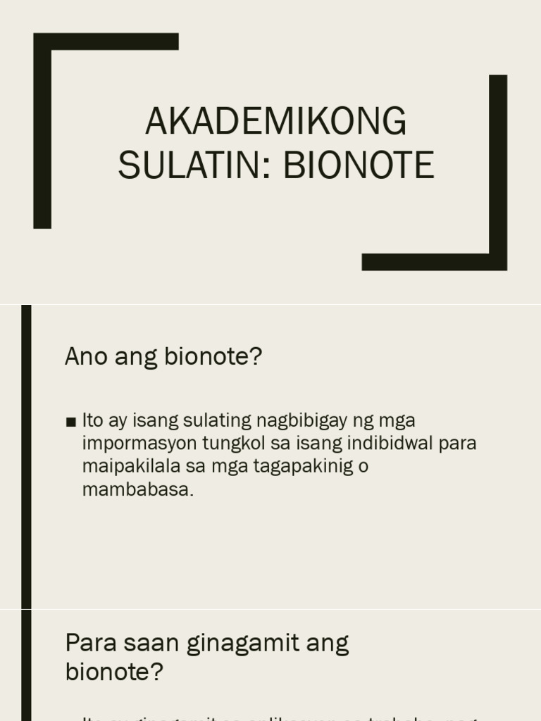Bionote | PDF