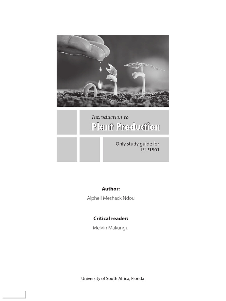 Plant Production Study Guide PTP1501 | PDF | Plants | Cereals